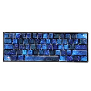 Keycap Set 104 Keys Blue Starry Sky Keycap Set OEM Profile ABS Two Color Molding Keycaps for Gaming Keyboard (Color : Blue, Size : 104 Keys)
