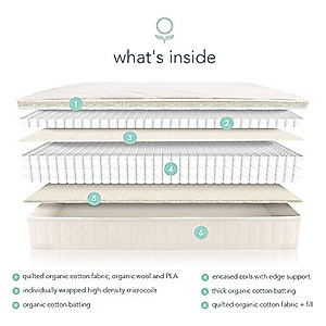 Naturepedic Chorus Organic Mattress - Medium Firm Mattress with Encased Coil Layers for Universal Comfort and Pressure Relieving - Bed-in-a-Box Latex Mattress - King