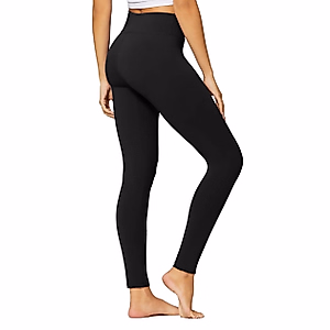 Conceited Leggings for Women - Tummy Control - 3" Waistband - Regular and Plus Size - Black - Small - Medium