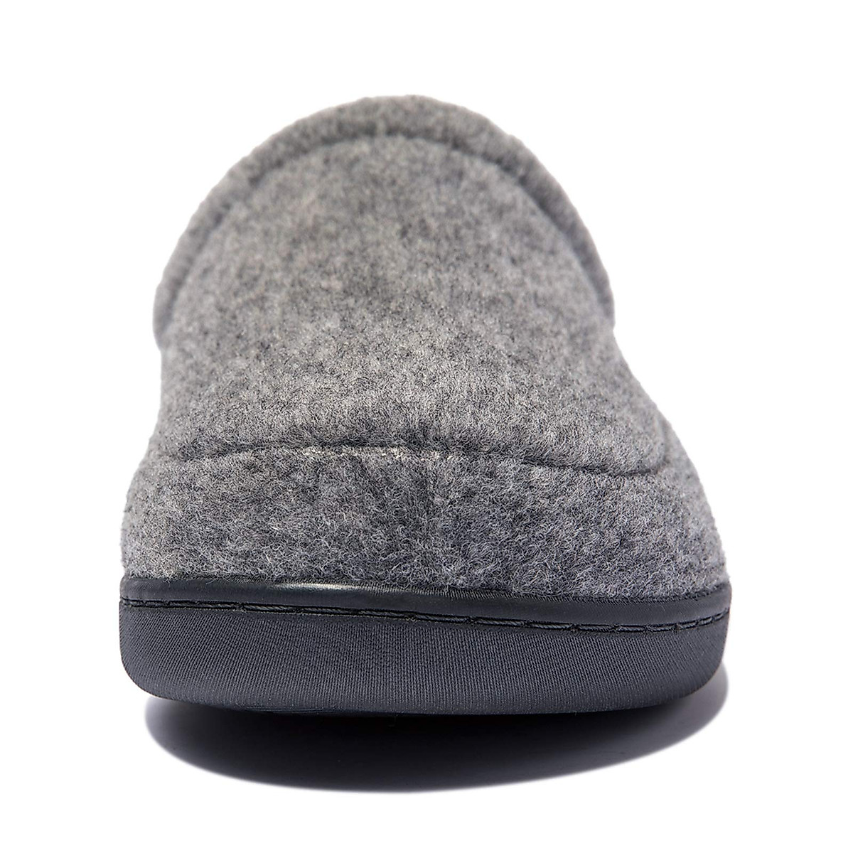 NewDenBer Men's Cozy Memory Foam Slippers Soft Felt Wool Slip on Indoor Outdoor Clog House Shoes (10-10.5 D(M) US, Grey)