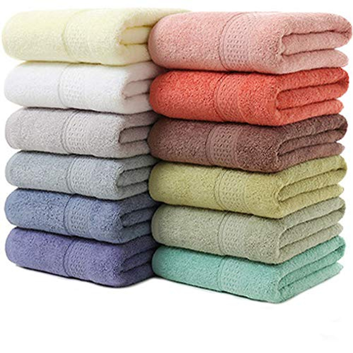 12-Pack Face Towels,Multi-Color Soft Washcloth 35*35cm (1)