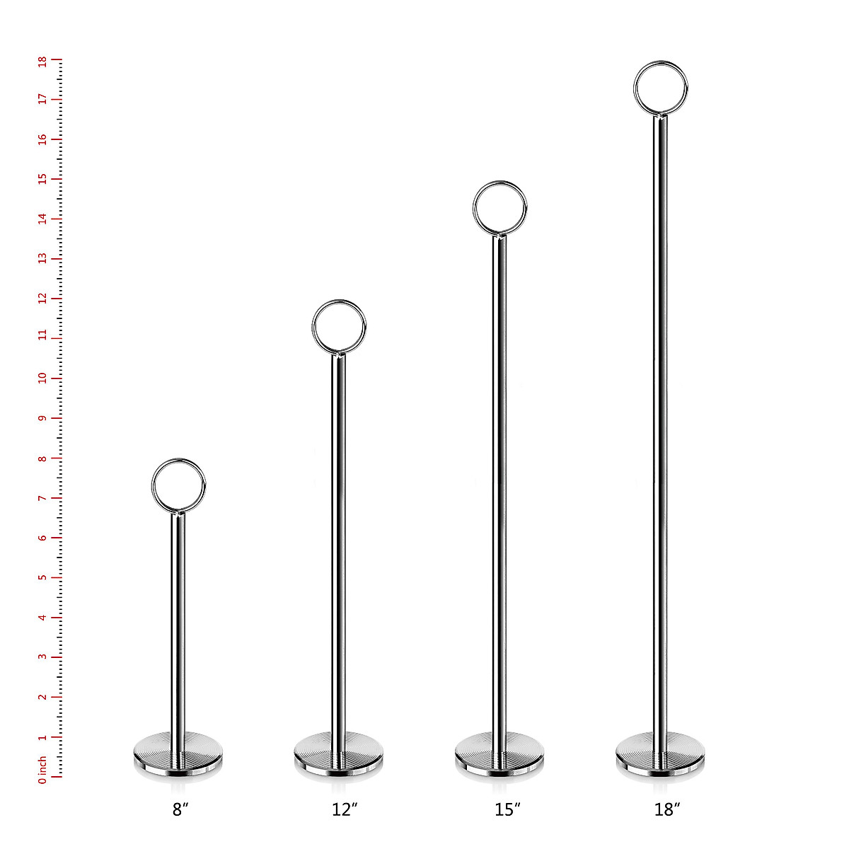 New Star Foodservice 23305 Ring-Clip Table Number Holder/Number Stand/Place Card Holder, 18-Inch, Set of 12