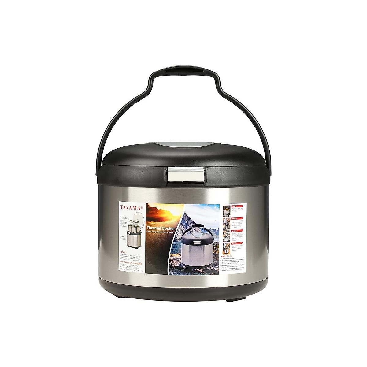 Tayama TXM-50CF Energy-Saving Thermal Cooker, 5 L, Black