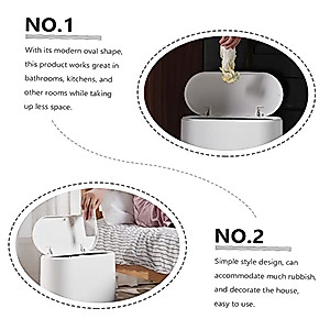 OFFSCH Crevice Trash Can Litter Trash Can Rubbish Bin Decorative Trash Bin Bedroom Garbage Can with Lid Recycling Containers Mini Decor Narrow Spaces Container Bin Office Dustbin White Pp
