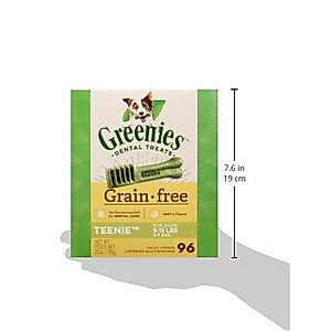 GREENIES Grain Free TEENIE Natural Dog Dental Care Chews Oral Health Dog Treats, 27 oz. Pack (96 Treats)