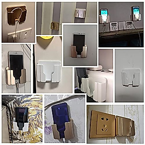 Wall Mounted Storage BoxABSMulti FunctionalBedroomWall Mounted Cell Phone Charging Placement Rack Hotel Bedside Wall Fixed Sticky Wall Mounted Non Perforated Brake Pad Wear Front (White, One Size)