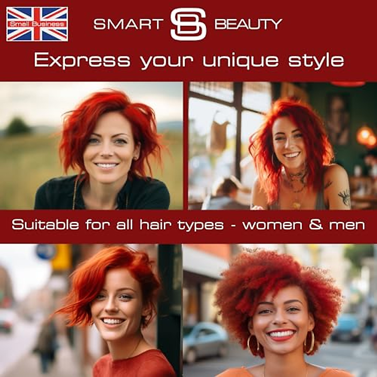 Smart Beauty Red Hair Dye with Plex Anti-Breakage Technology Protecting and Restoring Hair Structure, Plum Color, Vegan and Cruelty-Free