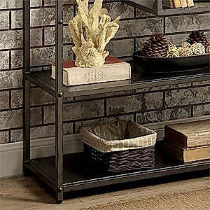 Furniture of America Zin Industrial Metal 6-Shelf Bookcase in Powder Coated Gray