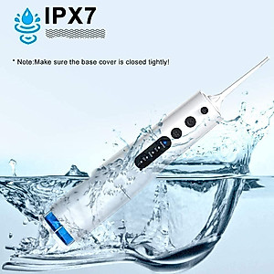 GIENEX Water Flosser Cordless Teeth Cleaner Dental Oral Irrigator Power Dental Flossers IPX7 Waterproof Teeth Cleaner with 4 Cleaning Modes Detachable Water Tank for Home Travel (Color : Black)