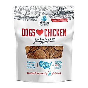 Farmland Traditions Filler Free Dogs Love Chicken Premium Jerky Treats for Dogs, 6 oz. Bag