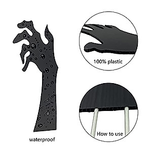 Anditoy 5 Pack Halloween Black Hands Yard Signs with Stakes Scary Silhouette Halloween Decorations for Outdoor Yard Lawn Garden Halloween Decor