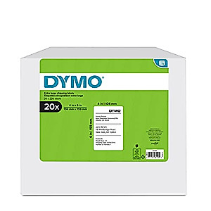 DYMO Authentic LW Extra-Large Shipping Labels for LabelWriter Label Printers, White, 4'' x 6'', 20 Rolls of 220 (4400 Total)