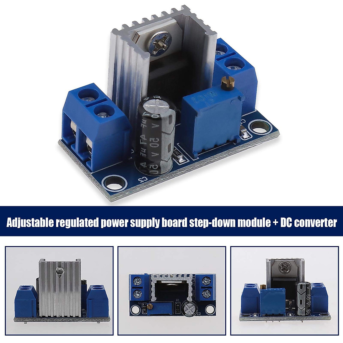 LM317 DC-DC Buck Converter Adjustable Regulator Power Supply Modules with Female Male DC Connector 8Pcs