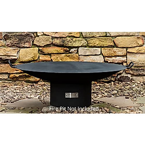 Peak52-38" Carbon Steel Table Top Fire Pit Lid - Made in The USA - Weather Resistant Metal Fire Pit Cover for Outdoor Wood or Gas Fire Pit Black Finish