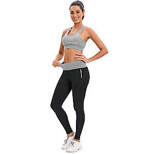 ZETIY Women's 5pcs Sport Suits Fitness Yoga Running Athletic Tracksuits (XL, Light Grey)