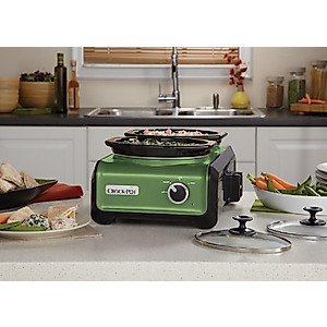 Crock-Pot SCCPMD1-GR Hook Up Double Oval Connectable Entertaining System, 1-Quart, Metallic Sage
