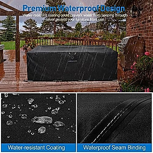 Paswith Outdoor Patio Furniture Covers Waterproof 600D Strong Tear Resistant Outdoor Table Covers, Patio Furniture Covers Windproof UV & Fade Resistant For Outdoor Furniture(126"L×63"W×28"H)