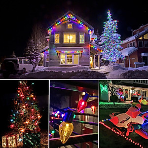 MEILUX 25 Pack C7 LED Night Light Bulbs Multicolor, Christmas Replacement Bulbs E12 Candelabra Base Shatterproof Plastic Lights, 0.6W Equivalent to 7W, Chandelier Candle String Light Bulbs