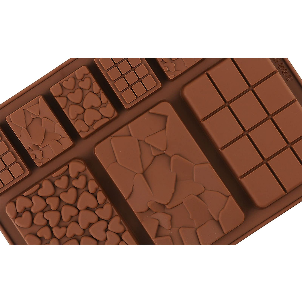 C-CO Food Grade Break-Apart Chocolate Molds, Set of 4 Packs Non-Stick Silicone Protein and Energy Bar Molds