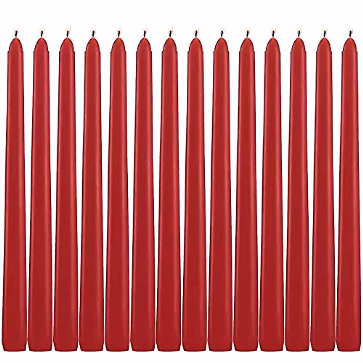 YIHANG Red Taper Candles - Set of 14 Dripless Candles - 10 inch Tall, 3/4 inch Thick - 7.5 Hour Clean Burning