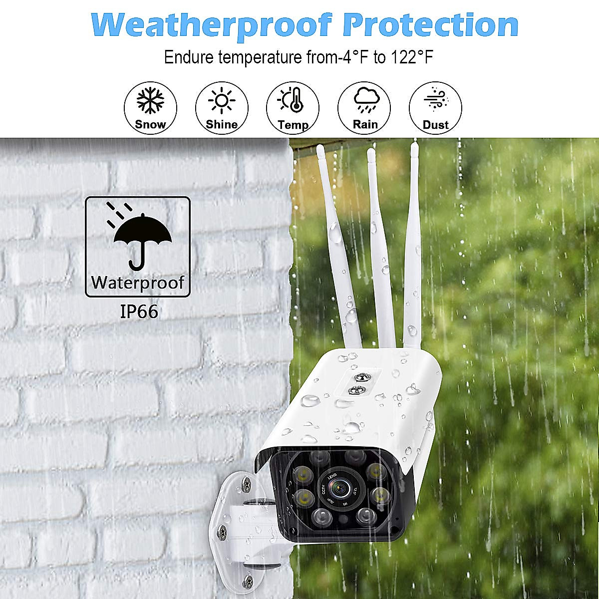 Cellular Camera Outdoor, 4G Camera for Security with 1080P for Night Vision, Cellular Security Camera with Motion Detection Alert for Home Security, 4G Cellular Camera Surveillance for 2 Way Audio