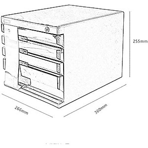 SHABOZ File Cabinets Multi-Function Storage Cabinet, Flat, Stationery Storage Box, Office Desk Cosmetics Plastic File Holder Memo Paper Plastic (White)