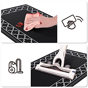 LuxStep Kitchen Mat Set of 2 Anti Fatigue Mat, Non Slip Kitchen Rugs and Mats Waterproof Memory Foam Kitchen Rug, Standing Desk Mat Floor Mats for House,Sink,Office,Kitchen (Black)