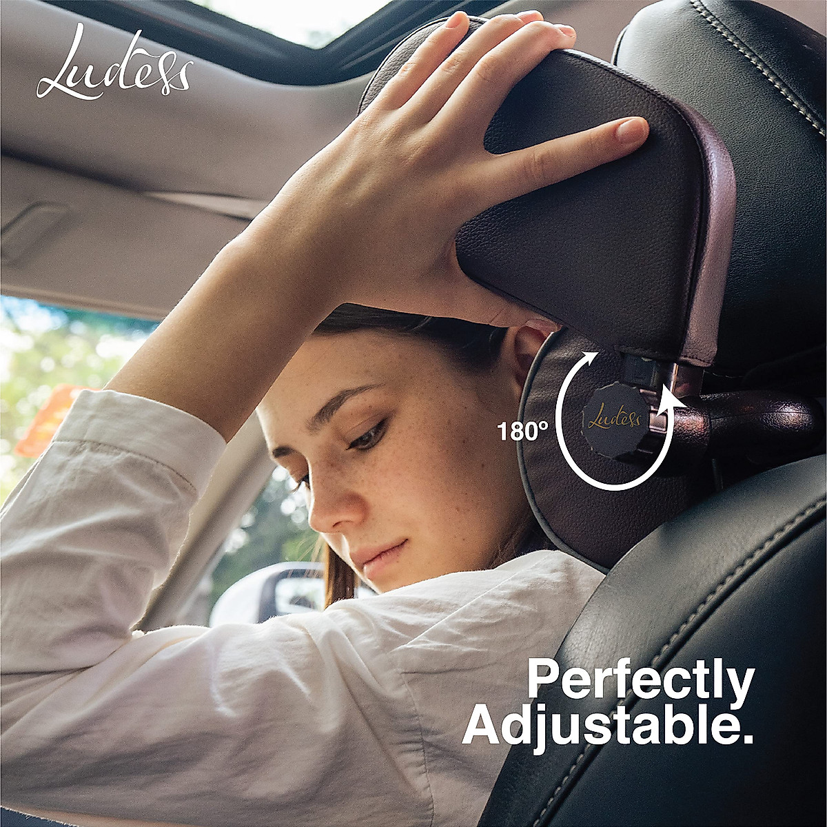 LUDESS Car Headrest Pillow, Car Neck Pillow, Roadpal Adjustable Headrest, Car Seat Head Support, Road Pal Headrest, Car Seat Headrest Pillow, Neck Pillow for Car