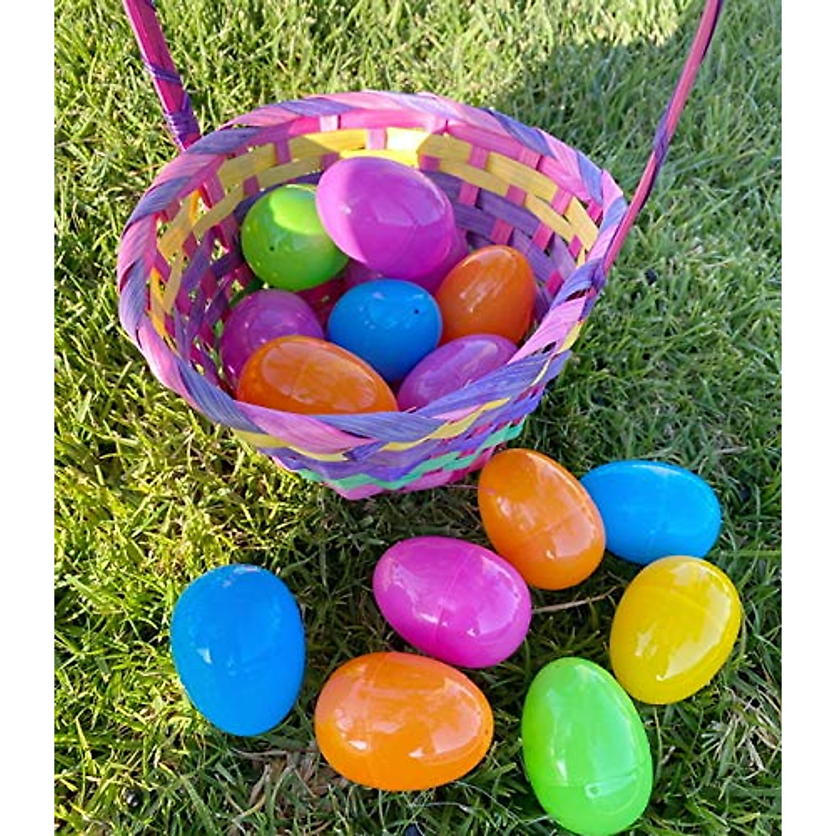 GiftExpress Plastic Bright Easter Egg Assortment 50 Pcs Perfect for Easter Egg Hunt/Surprise Egg/Easter Hunt