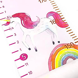 HomeEvolution Kids Growth Chart Height Measuring Chart, Unicorn Canvas Wall Hanging Rulers for Baby Children Girls Bedroom Decor…