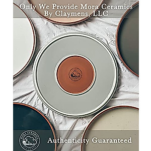 Mora Ceramic Flat Plates Set of 6-8 in - The Dessert, Salad, Appetizer, Small Lunch, etc Plate. Microwave, Oven, and Dishwasher Safe, Scratch Resistant. Kitchen Porcelain Dish - Assorted Neutrals