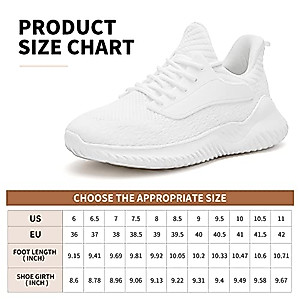 VIPSUPER Womens Tennis Shoes Walking Sneakers - Memory Foam Nursing Running Gym Athletic Workout Slip On Comfort Work Shoe Lightweight All White Size 8 US