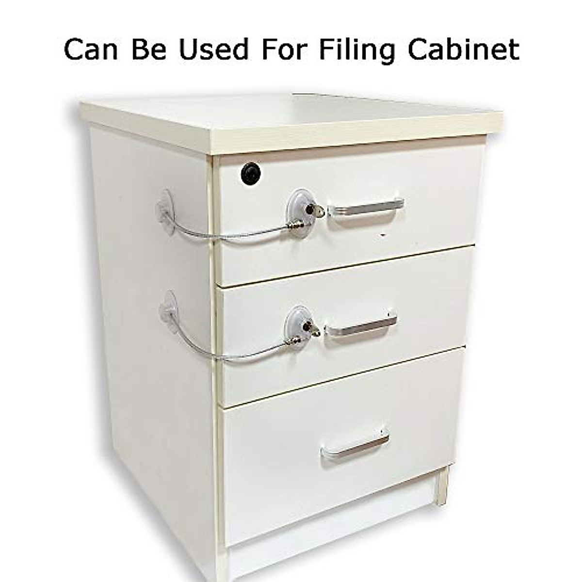 HoneSecur 2 Pack with 4 Keys Refrigerator Lock, File Drawer Lock, Fridge Freezer Door Lock, Cabinet Lock, Child Safety for Baby - Transparent