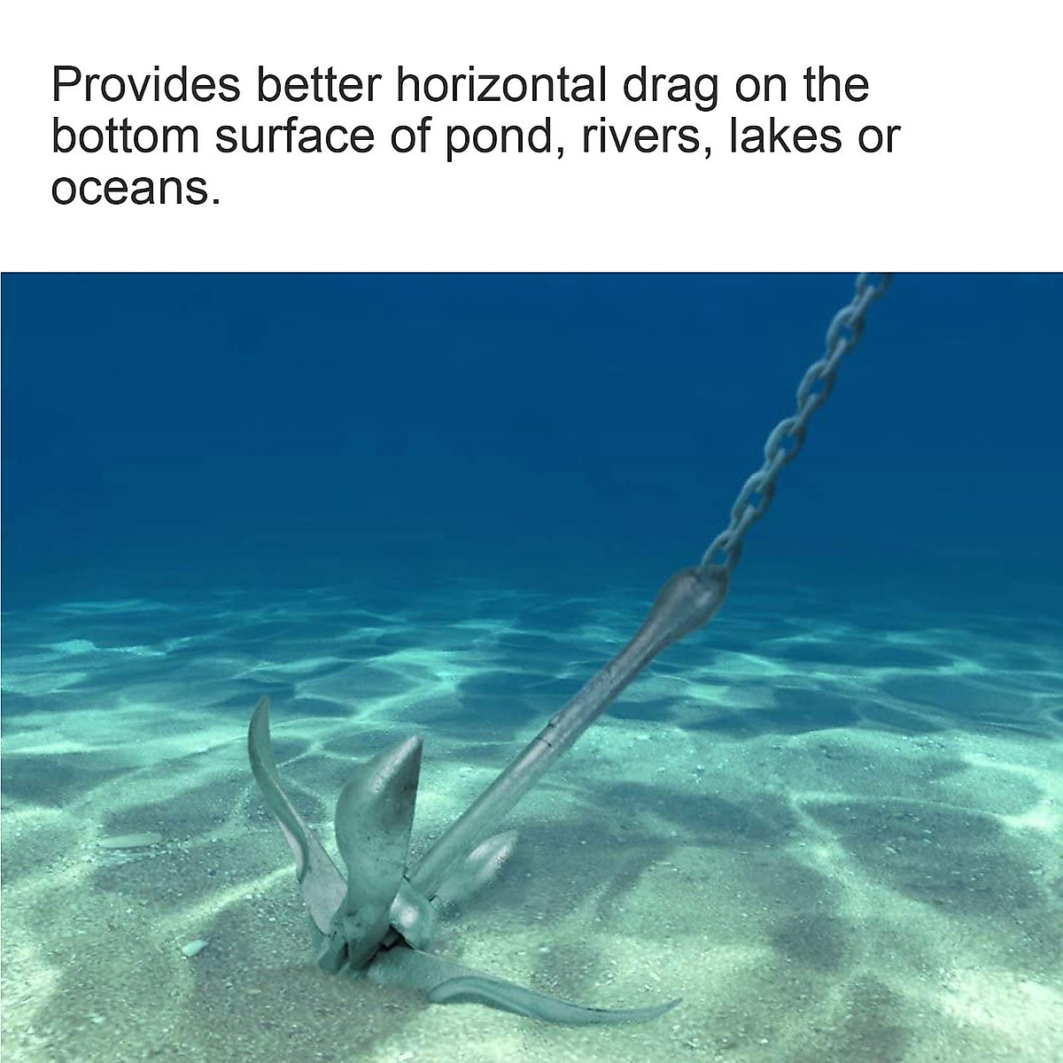 Aramox 3.3lbs Foldable Grapnel Anchor Boat Anchor, 316 Stainless Steel Hardware Boat Accessory, Fit for Marine Boat Yacht Dinghy