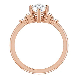 925 Silver, 10K/14K/18K Solid Gold Moissanite Engagement Ring, 1.0 CT Marquise Cut Handmade Solitaire Ring, Diamond Wedding Ring for Women/Her Anniversary Proposes Ring, VVS1 Colorless