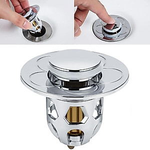 BILIKEYU Sink Drain Stoppers 2024 Newest Sink Stopper with Hair Catcher Washbasin Water Head Plug Bathroom Sink Drain Strainer for 1.341.57in Drain Hole Bathtub Drain Home Tools (A, One Size)