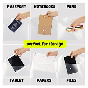 Mr. Pen- Clear Plastic Envelopes, 4 Pack, A4, Letter Size, Plastic Envelopes with Snap Closure, Poly Envelopes, Clear Plastic Folders, Plastic Document Holder, Plastic Envelopes, Clear Envelopes.