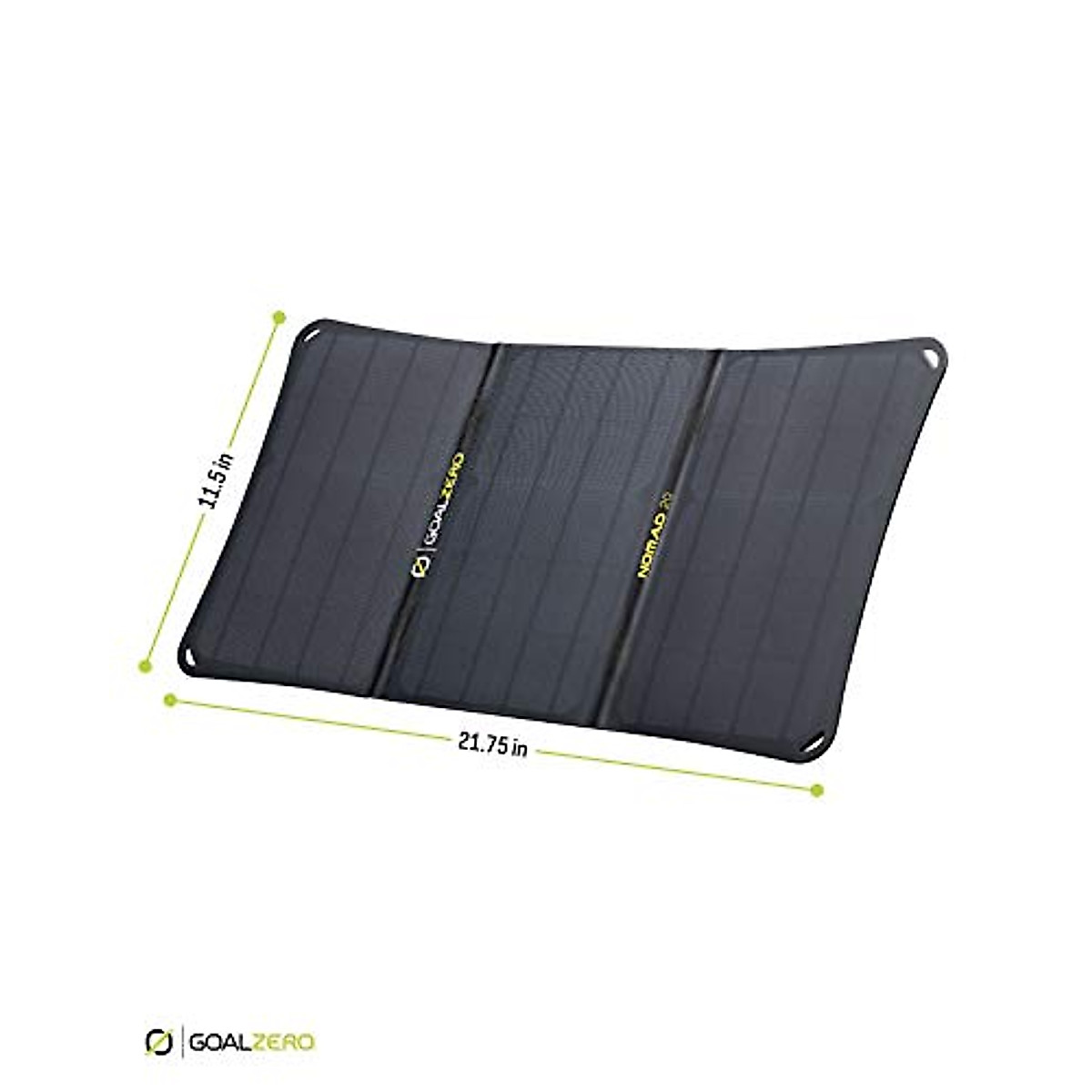 Goal Zero Nomad 20, Foldable Monocrystalline 20 Watt Solar Panel with 8mm + USB Port, Portable Solar Panel Charger. Lightweight 18-22V 20W Solar Panel Charger with Adjustable Kickstand