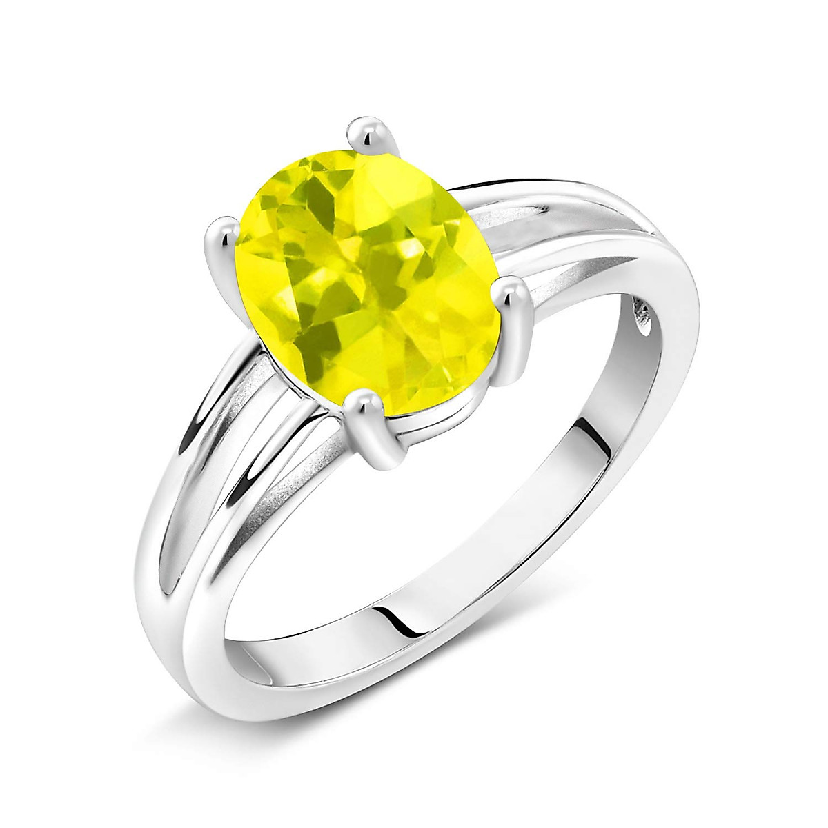 Gem Stone King 925 Sterling Silver 9X7MM Oval Gemstone Birthstone Solitaire Engagement Ring | Wedding Engagement Anniversary Promise Ring For Women | Available In Size 5, 6, 7, 8, 9