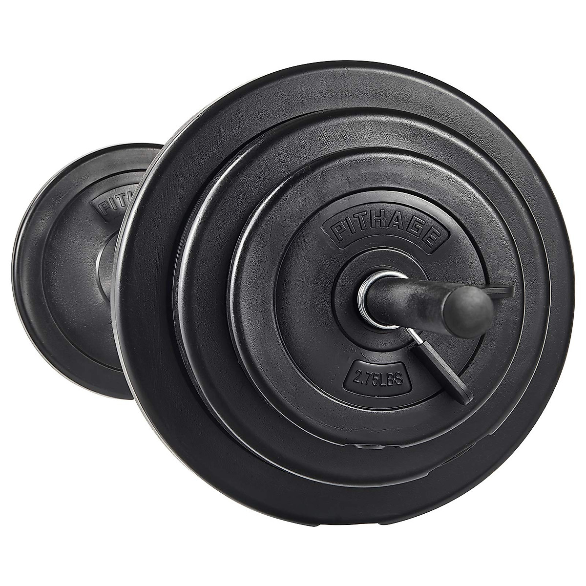 PITHAGE Barbell Weight Bar Set Adjustable Weights Lifting 45 LBS Deadlift Fitness Exercise Home Gym