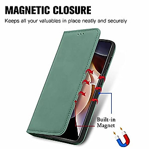 YBROY Case for Motorola ThinkPhone, Magnetic Flip Leather Premium Wallet Phone Case, with Card Slot and Folding Stand, Case Cover for Motorola ThinkPhone.(Green)