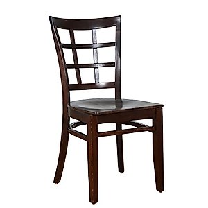 Beechwood Mountain BSD-17SW-W Solid Beech Wood Side Chairs in Walnut with Wood Seat for Kitchen & Dining, Set of 2, NA