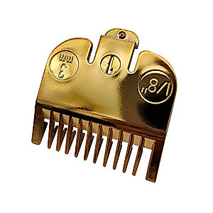 Professional Hair Clipper Guards Guides Gold Color Coded Cutting Guides #3170-400- 1/8” to 1 fits for most of W Clippers (Gold)