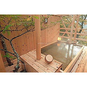 Youbi Made in Japan Onsen Goods Hinoki Pure Wood Bath Stool H6.2 Inches 12401