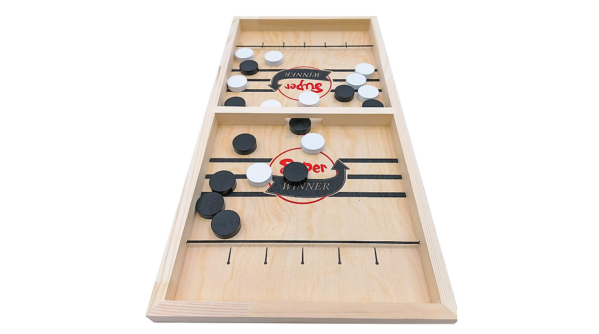 Fast Sling Puck Game Large Size - Fun Wooden Family Board Game