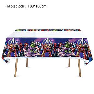 SUTRADHAR 41pcs Superhero Party Supplies,1Tablecover, 20Napkins,20Plates, Superhero Birthday Party Decorations,41Pcs/Set