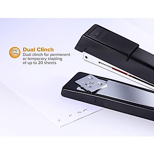 Bostitch Office Executive 20 Sheet Metal Stapler, Black, 2-Pack (B440-BLK-2PK)