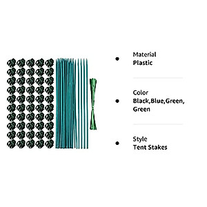Jetec 50 Pieces Orchid Clips Plastic Garden Plant Clips with 30 Pieces Green Bamboo Plant Stakes, 30 Pieces Metallic Twist Ties for Supporting Stems Vines Stalks Grow Upright (38 cm)