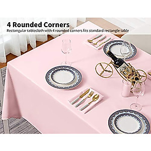 Surmente Tablecloth 60 x 102-Inch Rectangular Polyester Table Cloth for Weddings, Banquets, or Restaurants (Pink) … ……