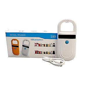 AHANIN Pet Microchip Scanner Rechargeable Universal Microchip Tag Reader 256 Data Storage USB Cable Uploading Data Animal Information Manager for ISO 11784/11785,FDX-B and ID64 RFID EMID (USB 180)